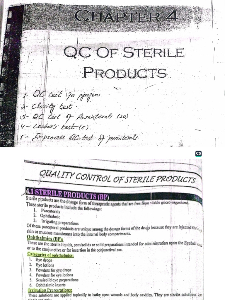 QC OF Sterile Products | PDF