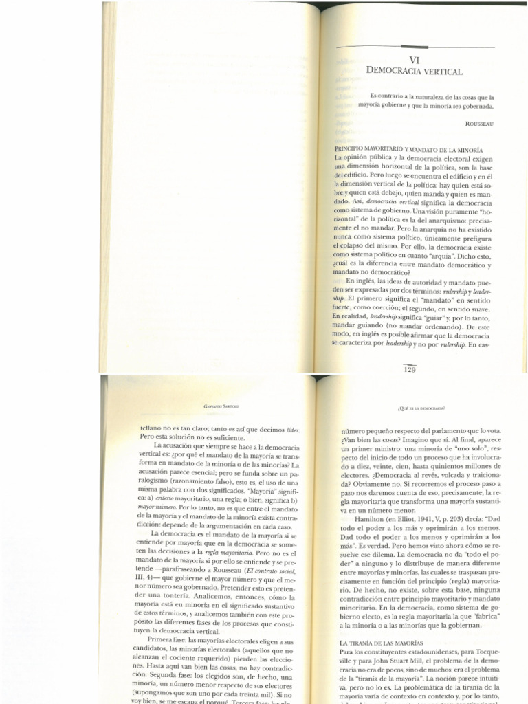 Tema 2 Democracia+vertical Sartori Qué+es+la+democracia | PDF