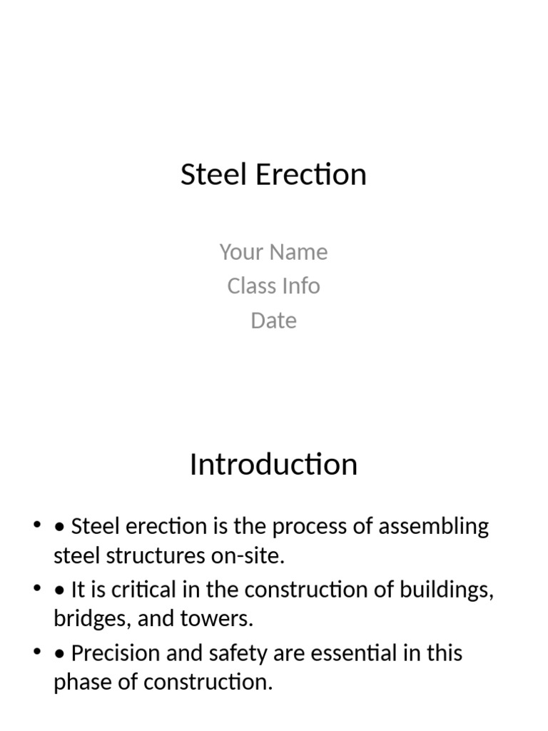 Steel Erection: Safety and Procedures | PDF