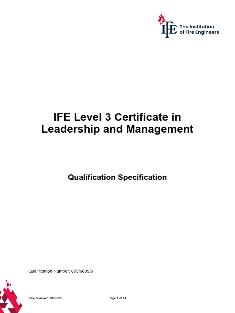 IFE Level 3 Certificate in Leadership and Management | PDF ...