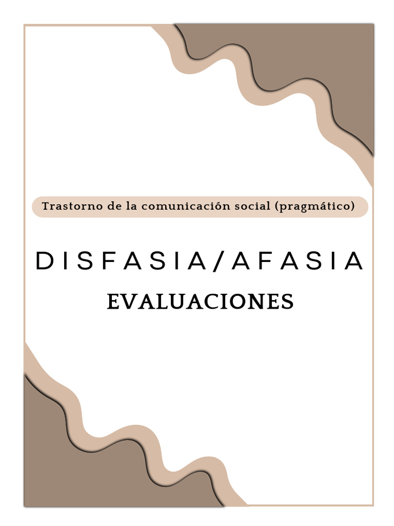 Disfasia/Afasia: Evaluaciones | PDF