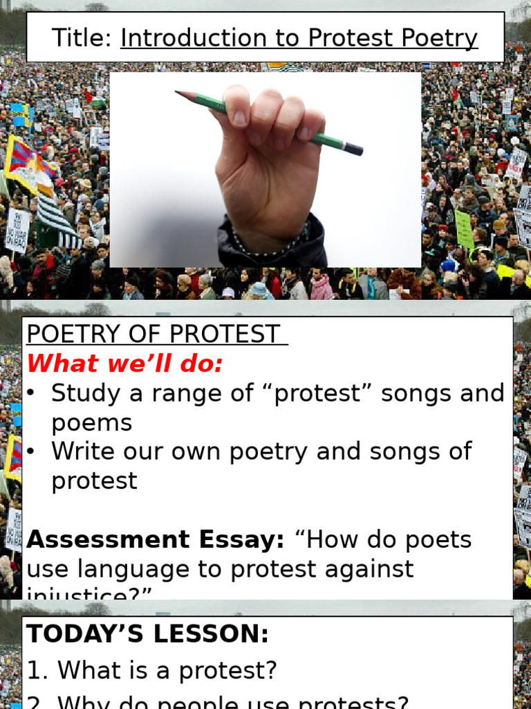 Intro To Protest Poetry | PDF
