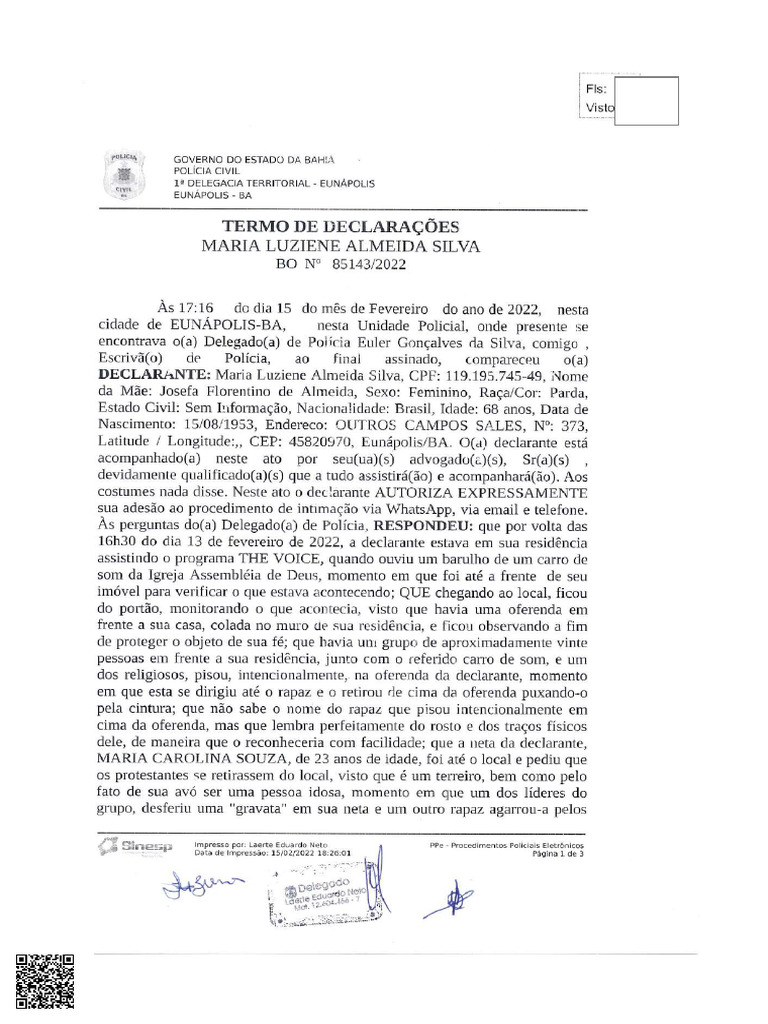 Requisição de Exame Pericial - Lesão Corporal | PDF | Lesão corporal ...