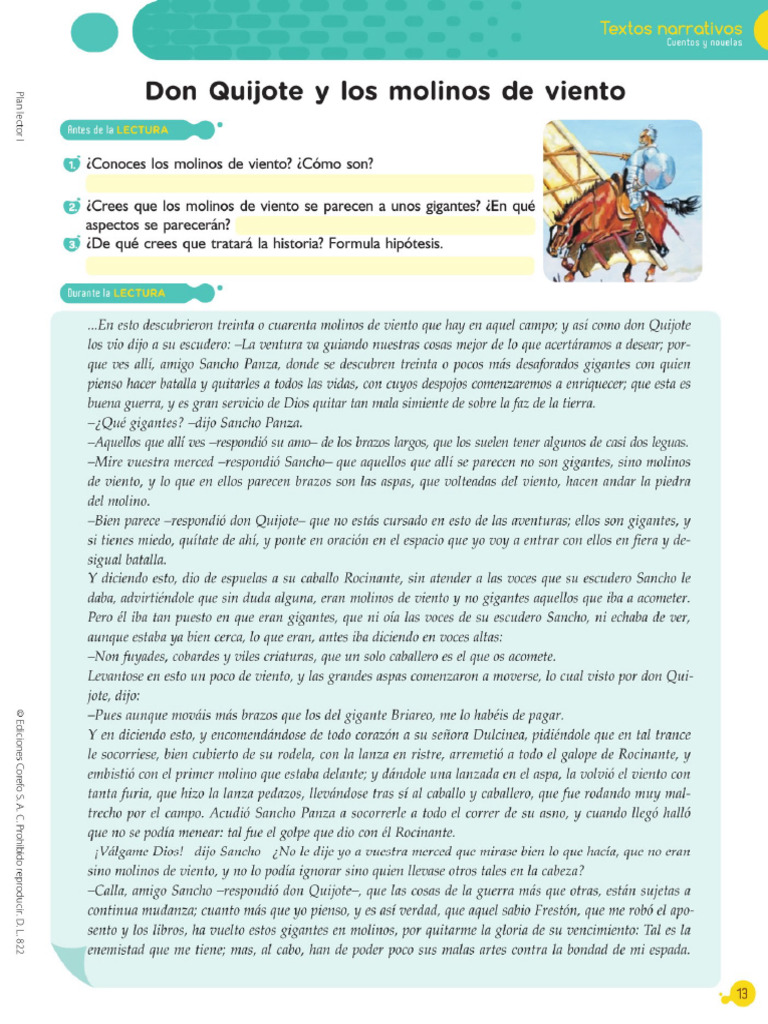 Don Quijote y Los Molinos de Viento | PDF