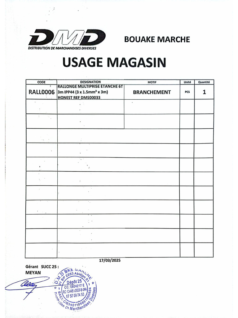 Usage DMD Bke Marche 17-03-2025 | PDF