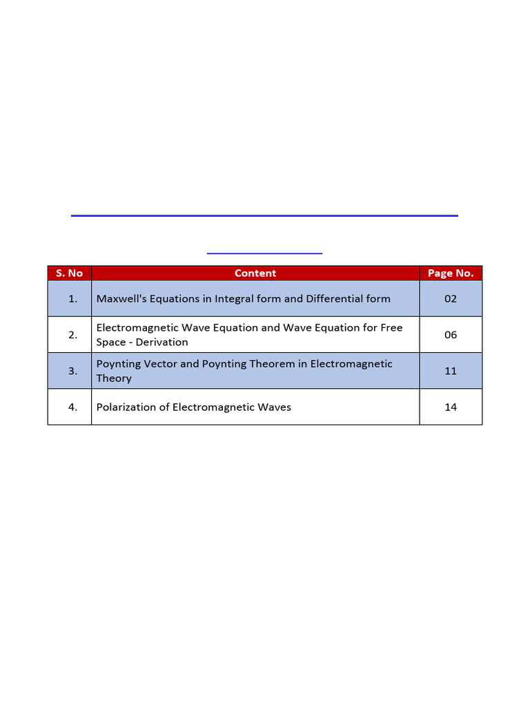 05 SEEA1302 - Electromagnetic Theory - Unit - V - Maxwells Equation ...