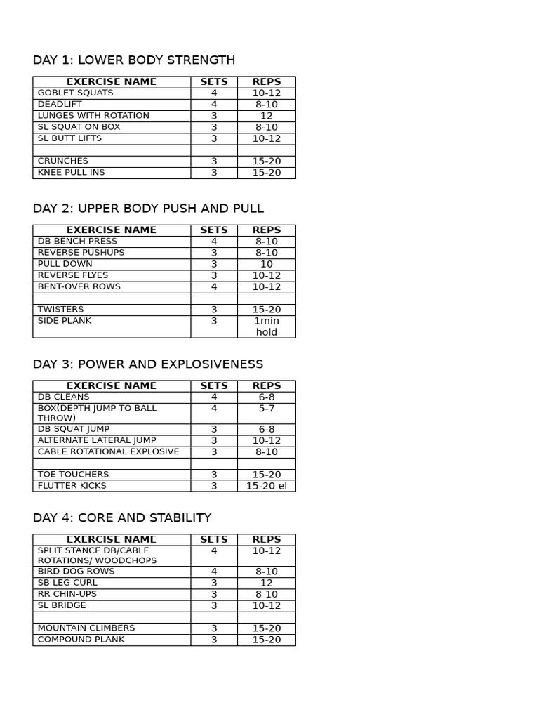 GYM WORKOUT PLAN | PDF