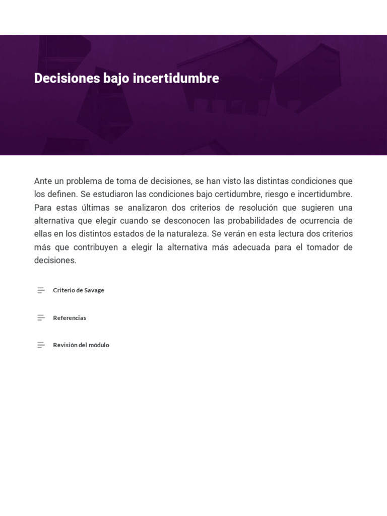 L4-Decisiones Bajo Incertidumbre | PDF | Toma de decisiones | Matriz ...