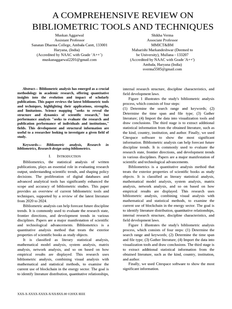 Bibliometric Tools Paper (New) | PDF | Analysis | Statistics