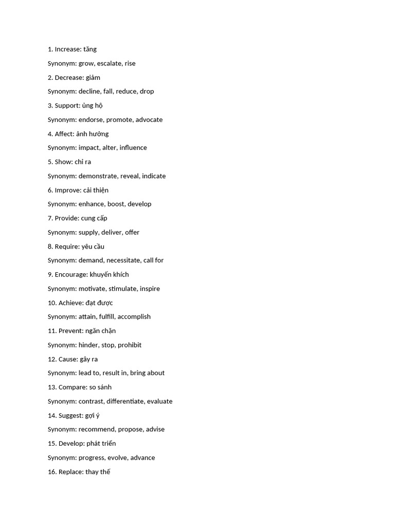 Synonyms for "Increase" Explained | PDF