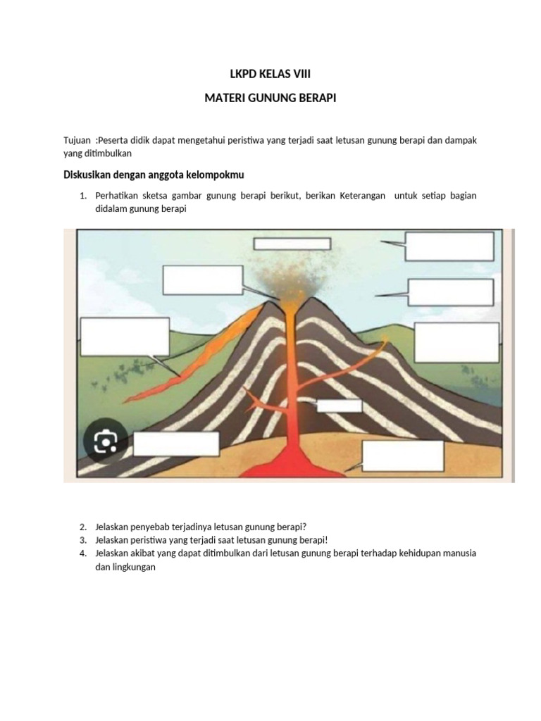LKPD KELAS VIII Gunung Berapi | PDF