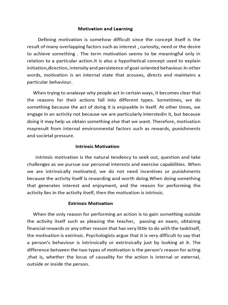 Motivation Edited | PDF | Motivational | Motivation