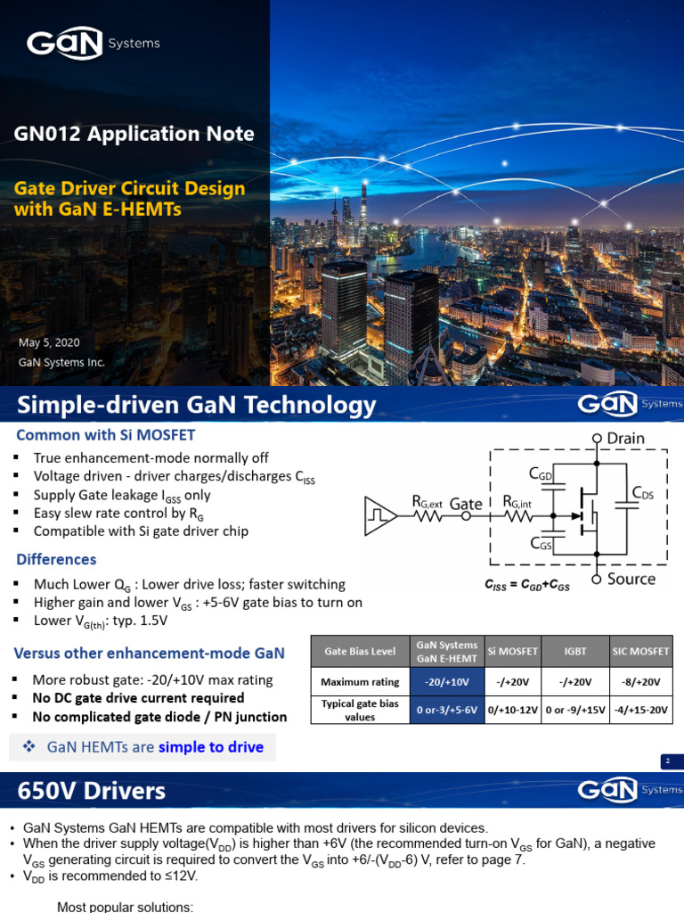 GaN Gate Driver Design Guide | PDF | Field Effect Transistor | Mosfet