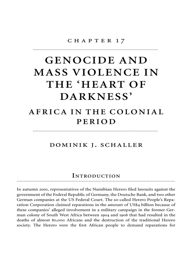 Genocide and Mass Violence in The 'Heart of Darkness' Africa in The Colonial Period | PDF ...