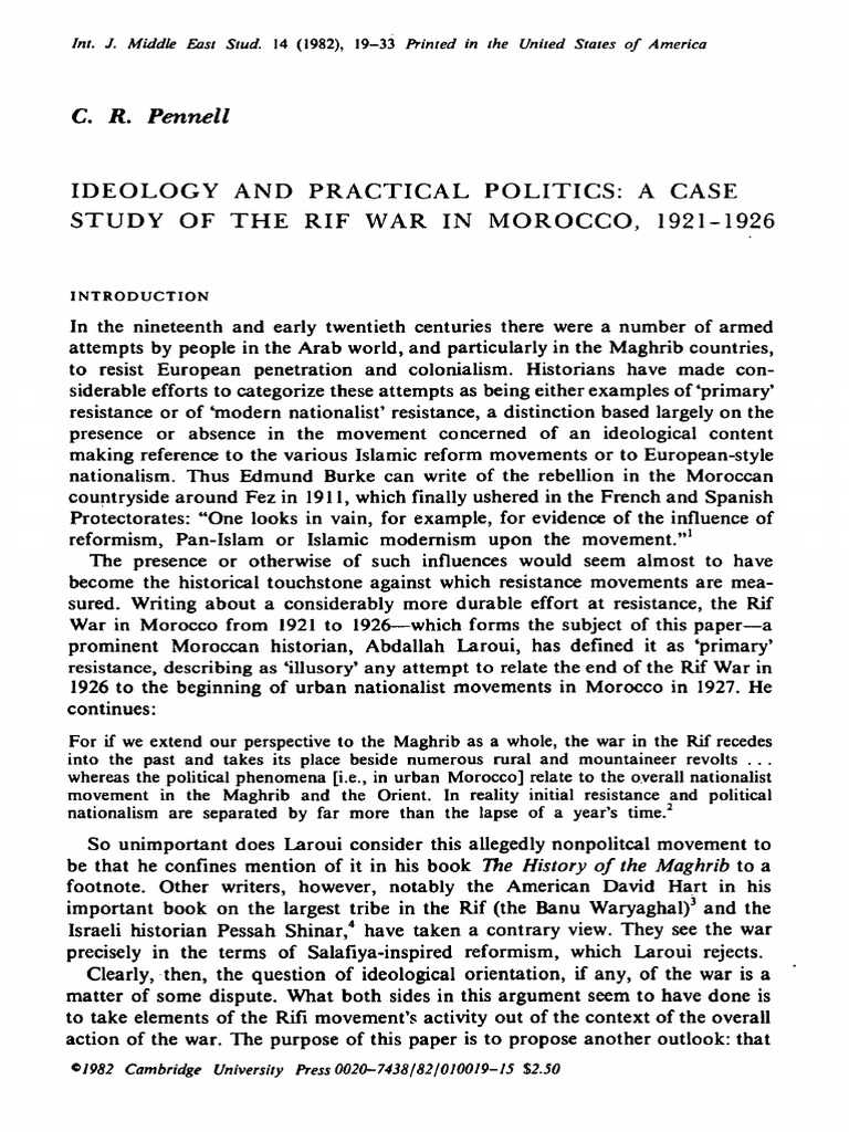 Rif War Ideology and Politics, 1921-1926 | PDF | Morocco | Sharia