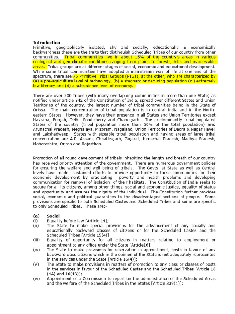 SOCIO ECO DEV TRIBALS | PDF | Government | Government Of India