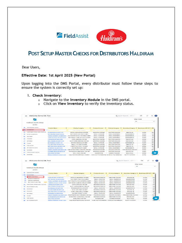 Distributor Login - All Master Check SOP | PDF
