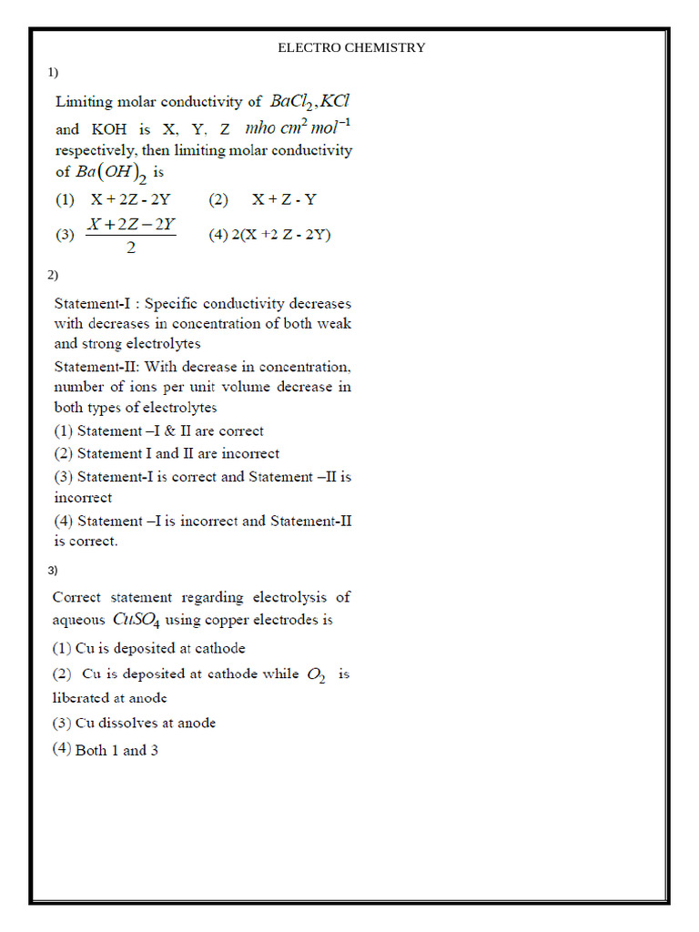 Electro Chemistry QP 2 | PDF