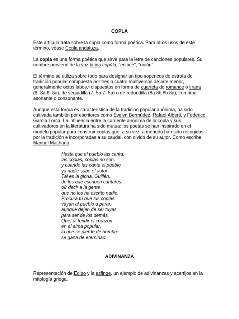 COPLA | PDF | Corrido