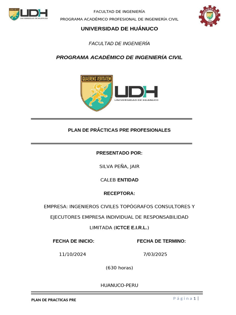 Informe Final de Practicas | PDF | Presupuesto | Ingeniero civil