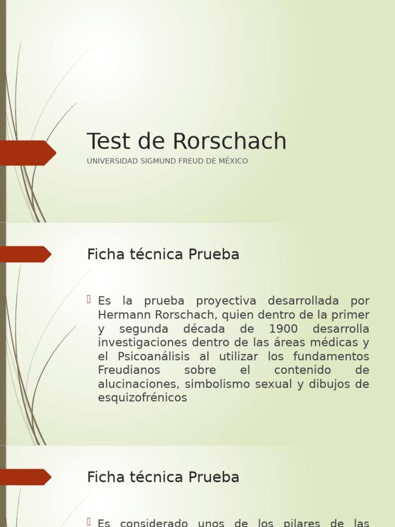 Test de Rorschach | PDF | Cognición | Conceptos psicologicos