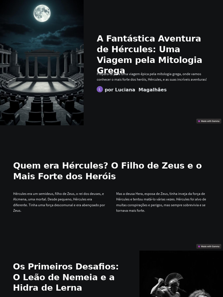A Fantastica Aventura de Hercules Uma Viagem Pela Mitologia Grega | PDF