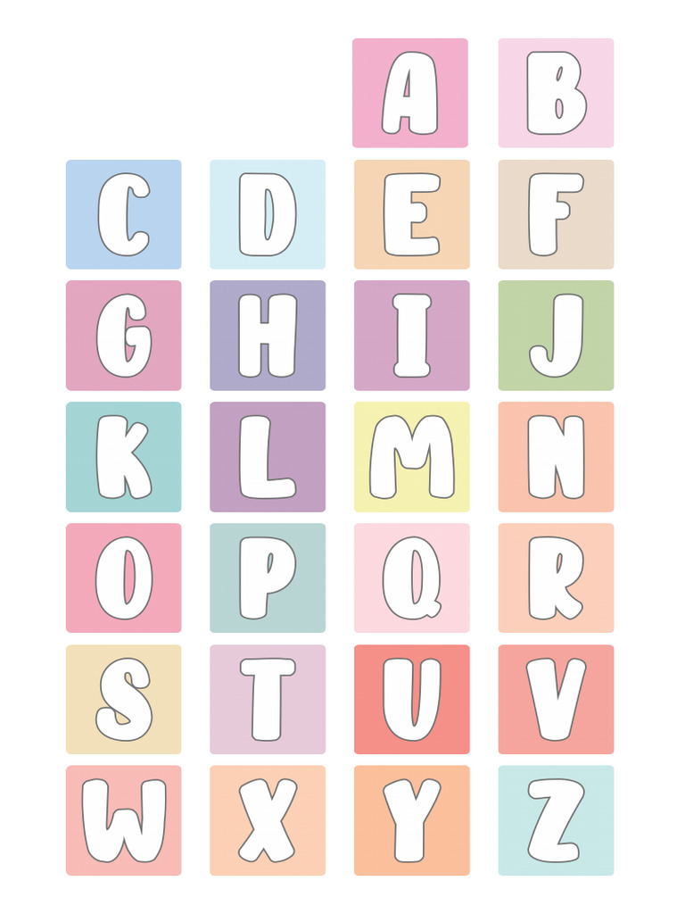 Uppercase Alphabet Pastel Poster | PDF