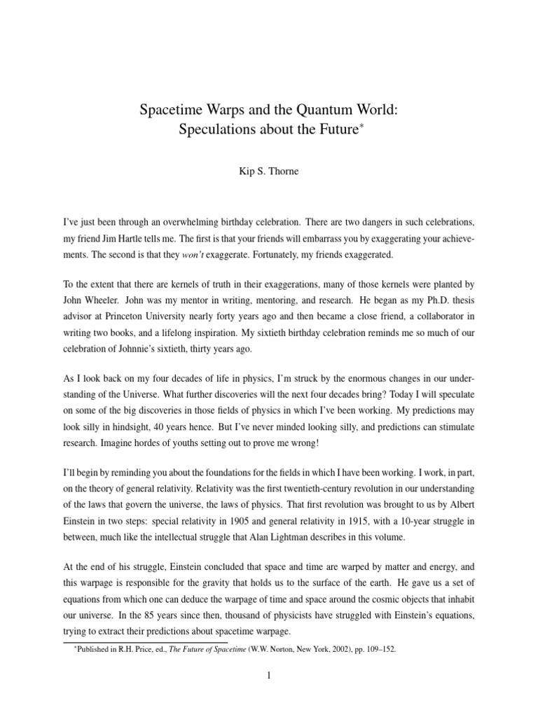 Spacetime Warps and The Quantum World (2002) | PDF | Ligo | Gravitational Wave