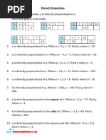 Direct Proportion Worksheet for Grade 8 | PDF