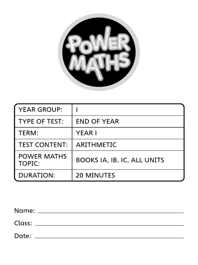 Year 1 Arithmetic Test Overview | PDF