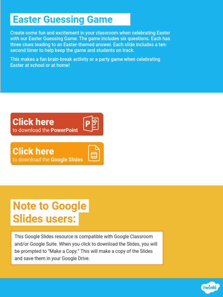 Easter Guessing Game Powerpoint | PDF