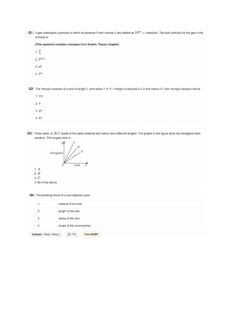 PYQ - Mech PRP of Solids | PDF
