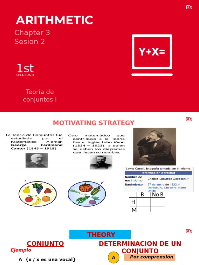 TOMOI_ARIT_1ERO_CAP3_S2_Teoría de conjuntos I | PDF
