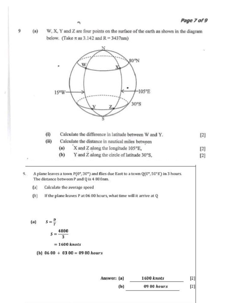 Earth Geometry PP Questions | PDF