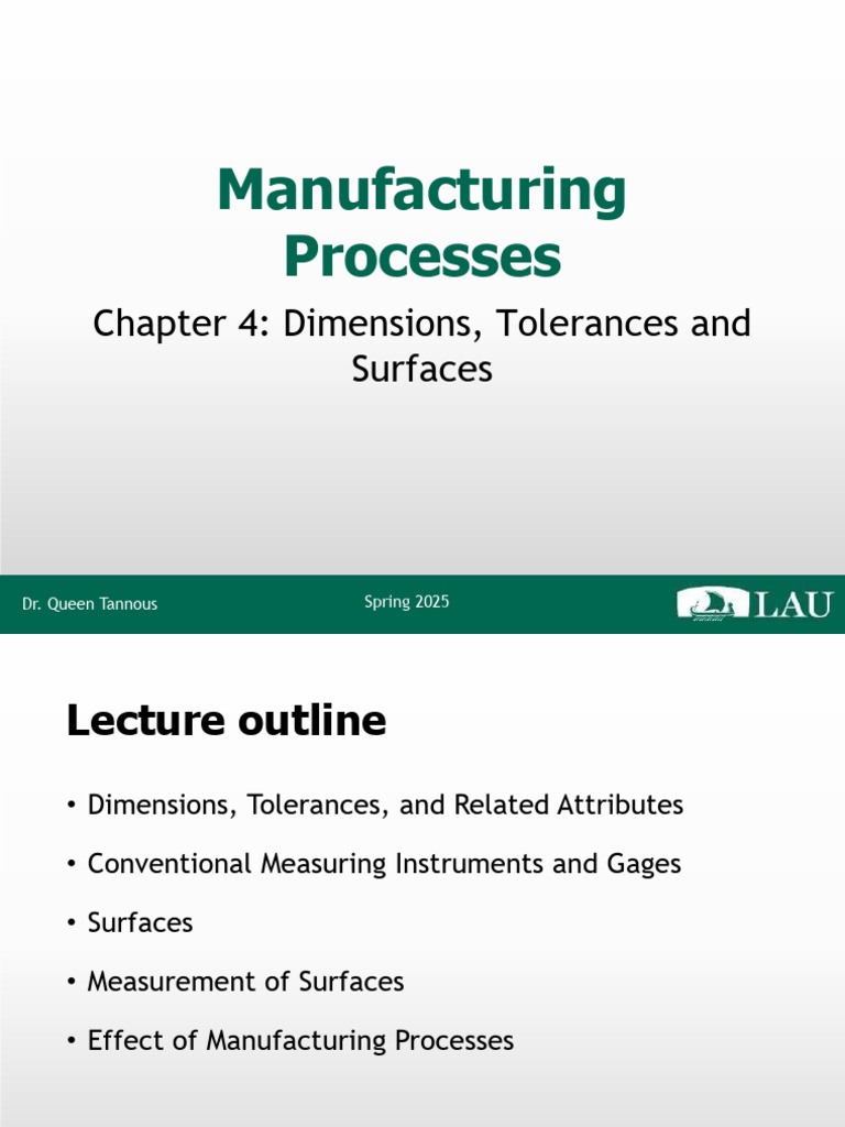 Chapter 4- Dimensions, Tolerances and Surfaces.pptx | PDF | Accuracy ...