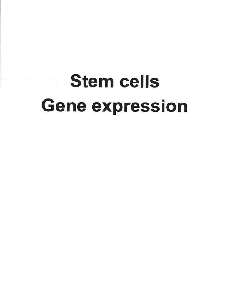 Stem cells Gene Expression | PDF