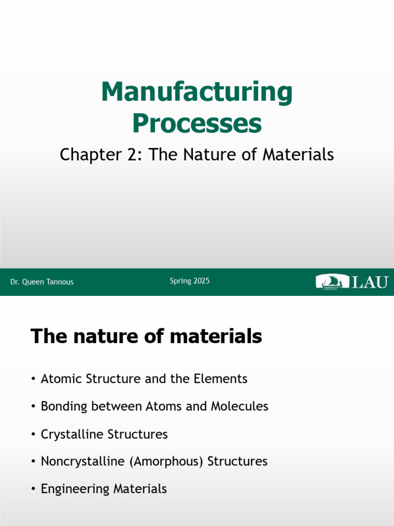 Understanding Material Structures in Manufacturing | PDF | Chemical ...