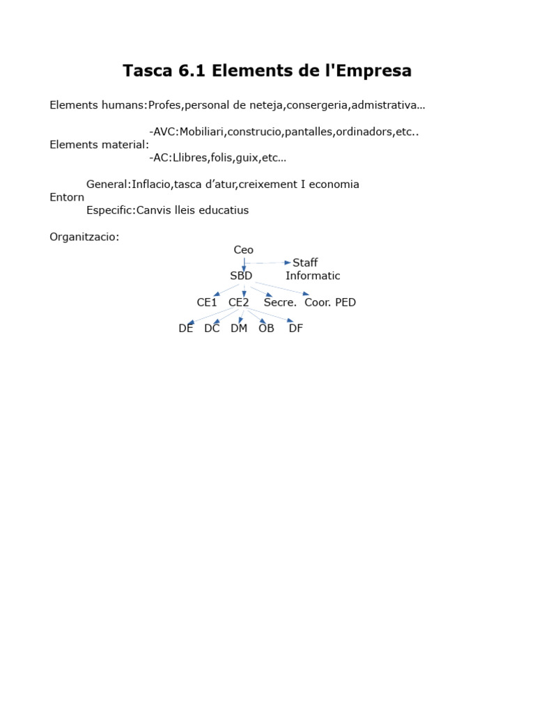 Tasca 6.1 Elements de L'empresa | PDF