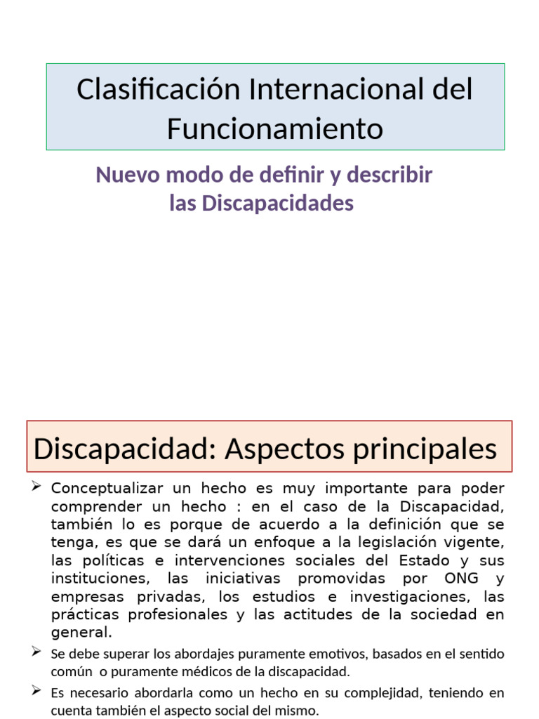Clasificacion Internacional Del Funcionamiento | PDF | Invalidez | Ciencias del comportamiento
