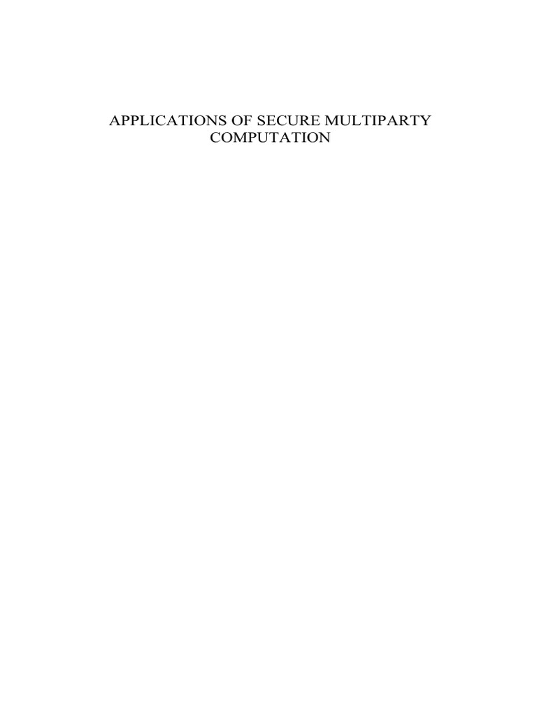 Applications of Secure Multiparty Computation | PDF | Vertex (Graph Theory) | Computing