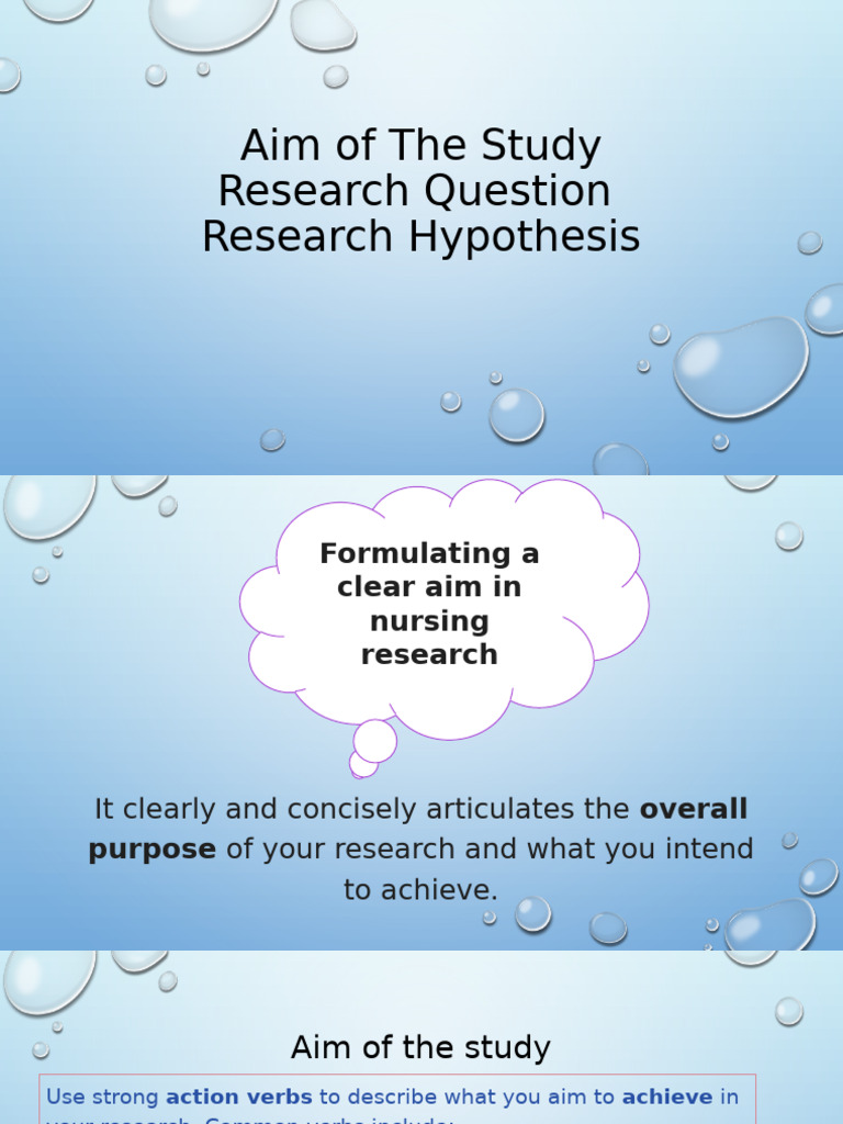 Aim - Research Question - Hypothesis 02-03-2024 | PDF | Hypothesis ...