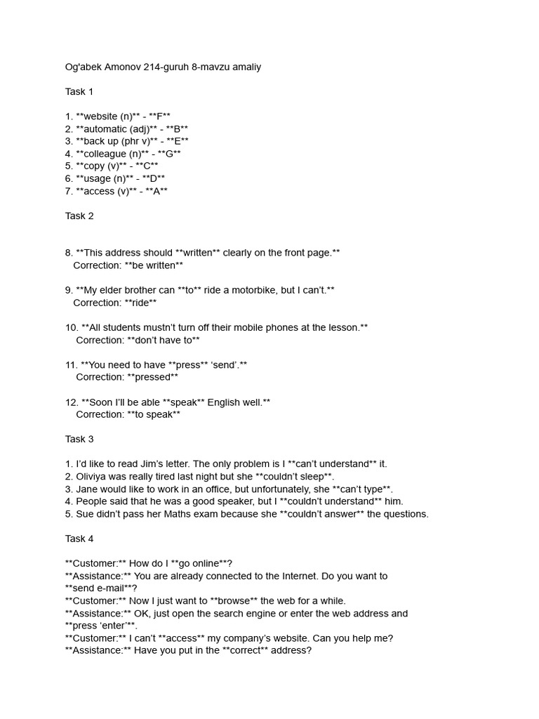 Og'abek Amonov 214-guruh 8-mavzu amaliy-1 | PDF