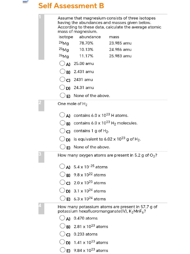 Chemistry HW #3 | PDF