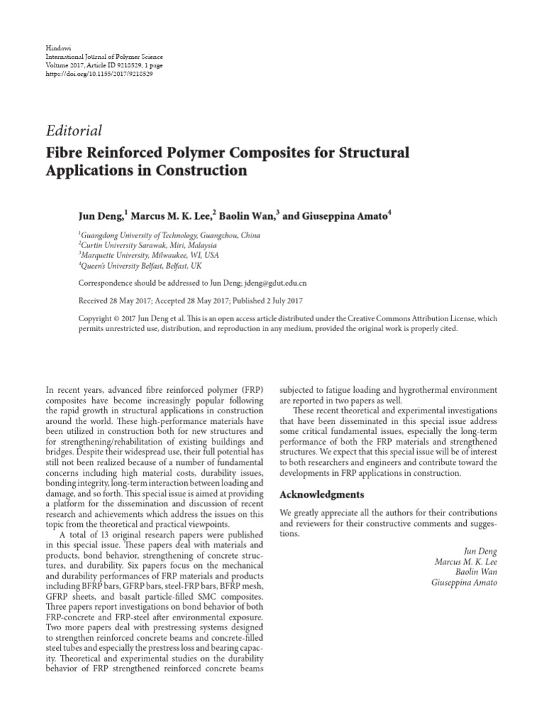 Fibre Reinforced Polymers in Construction | PDF | Fibre Reinforced ...