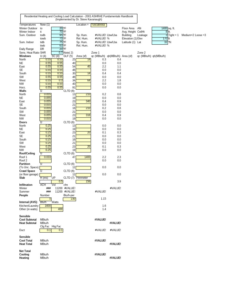 ASHRAE Cooling Load Calculation Guide | PDF | British Thermal Unit ...