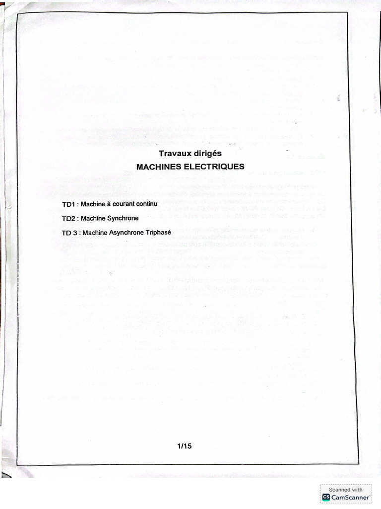 TDs MACHINES ELECTRIQUES | PDF