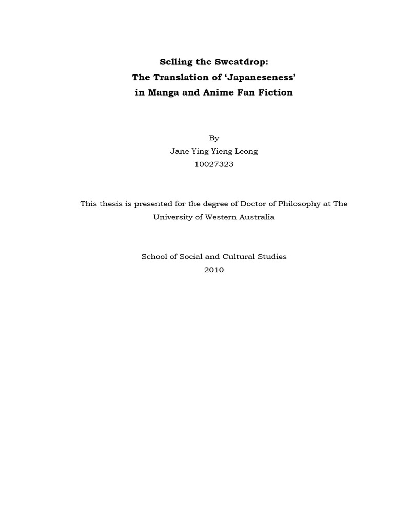 Leong Jane Ying Yieng 2010 | PDF | Anime | Intertextuality