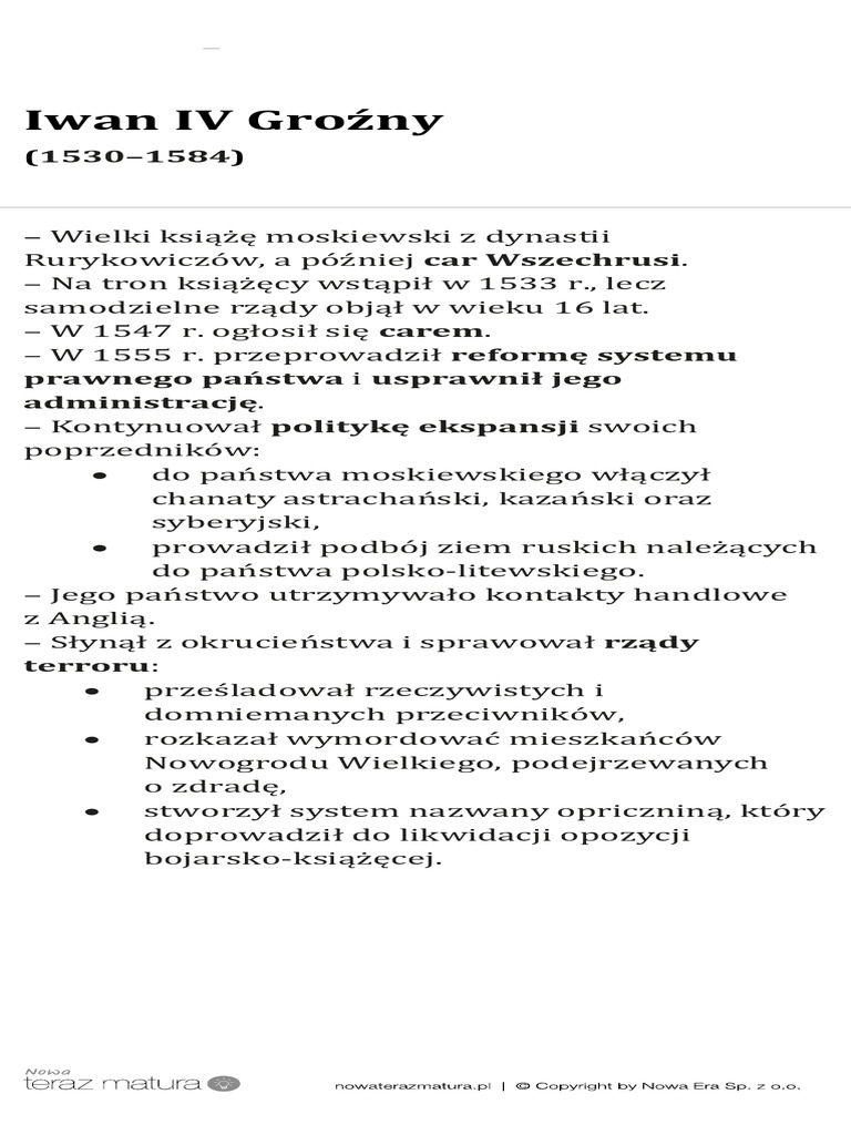 Biogram Iwan IV Groźny | PDF