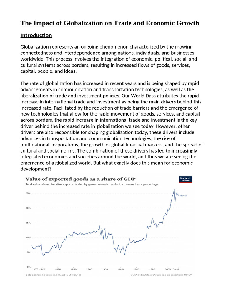 The Impact of Globalization On Trade and Economic | PDF | Globalization | Developing Country