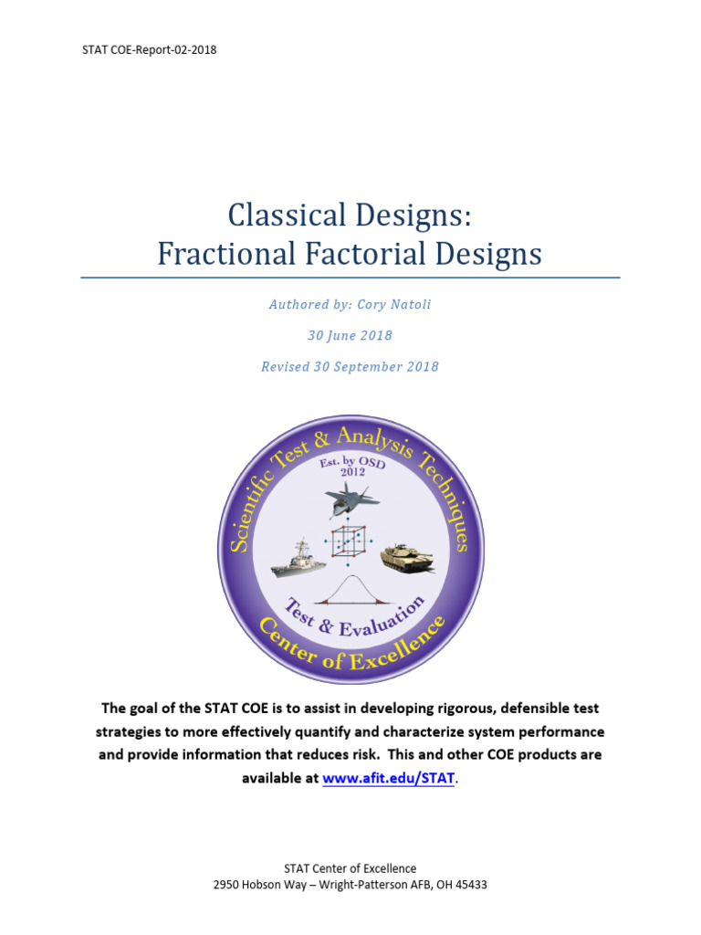 Classical Designs-Fractional Fractorial Designs Rev1 | PDF | Applied ...